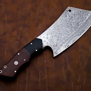 DAMASCUS STEEL CLEAVER, 12 Inches Beautiful Meat Chopper, Boning for ...