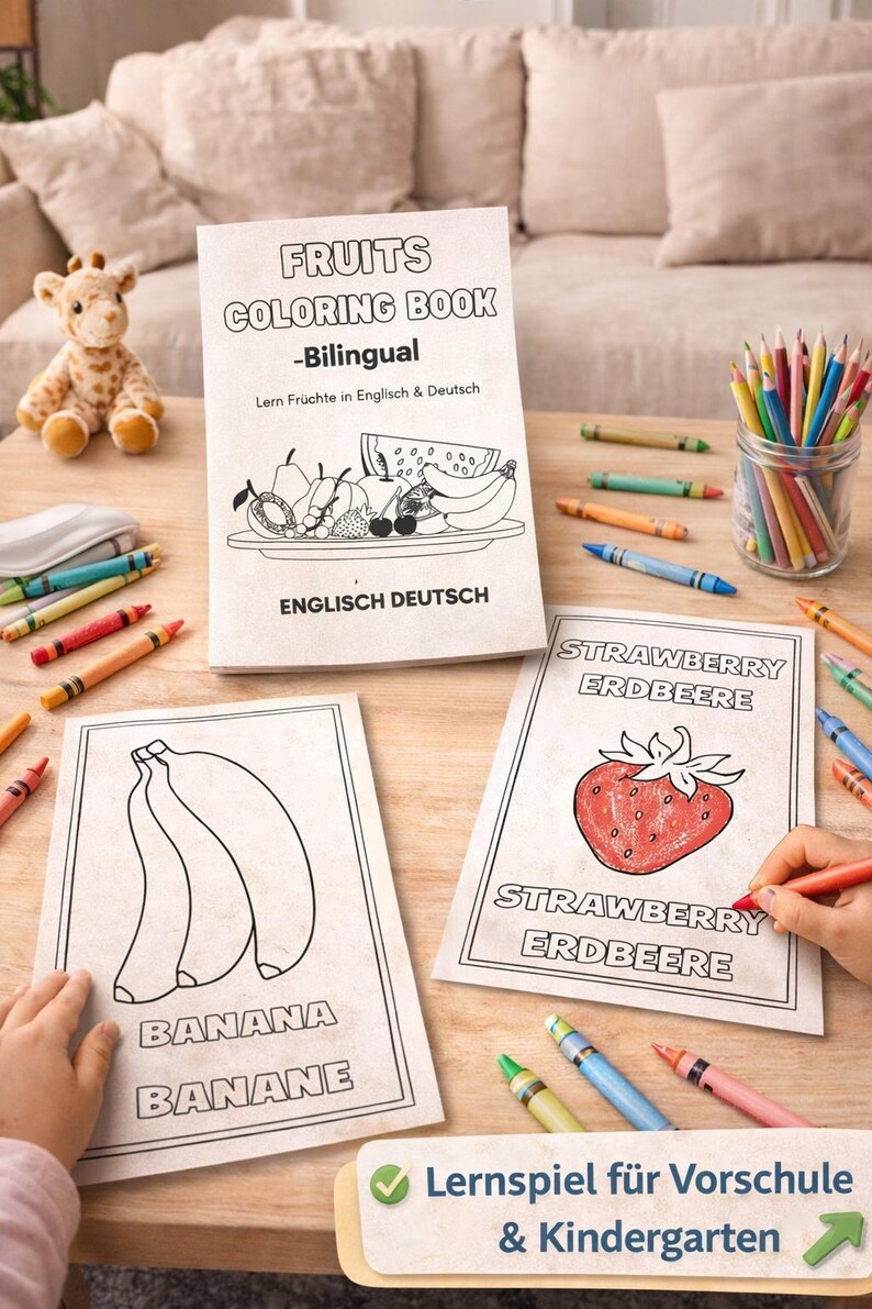 Fruits Coloring Book | Fruit Coloring Book | English German ...