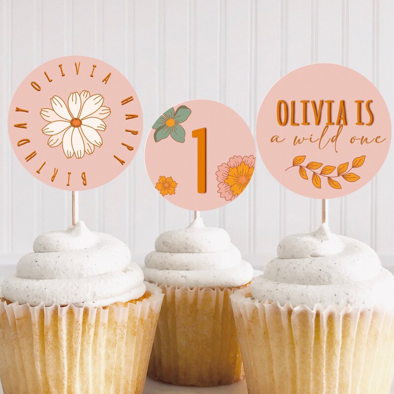 Flower Cupcake Toppers - Etsy