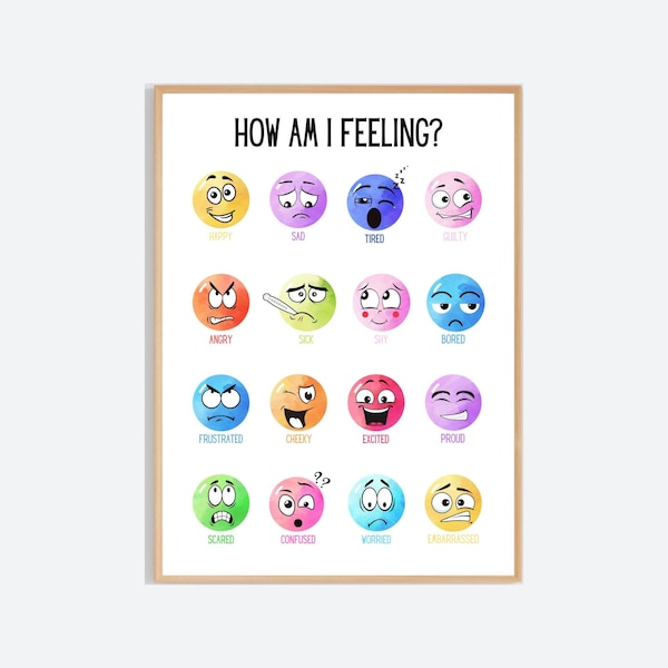 Feelings Chart - Etsy