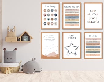 Set of 7 Calming Corner Posters, Montessori Classroom Decor, Homeschool ...