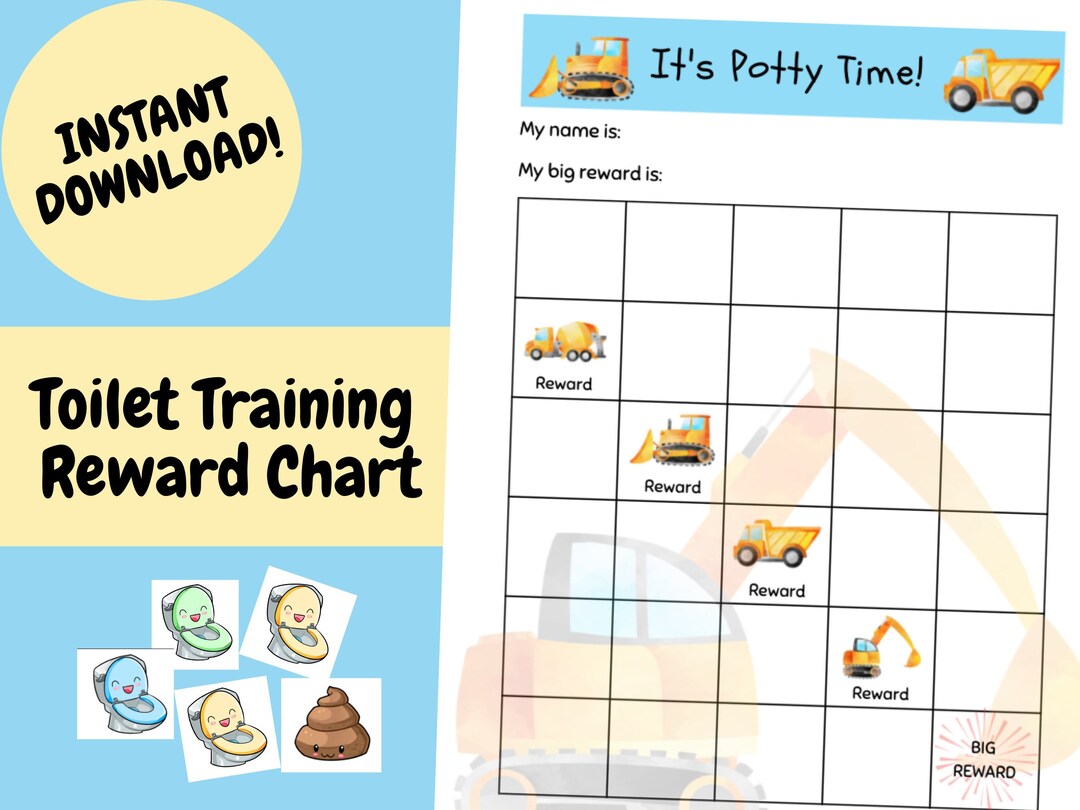 Instant Download Toilet Training Reward Chart, Printable Construction ...