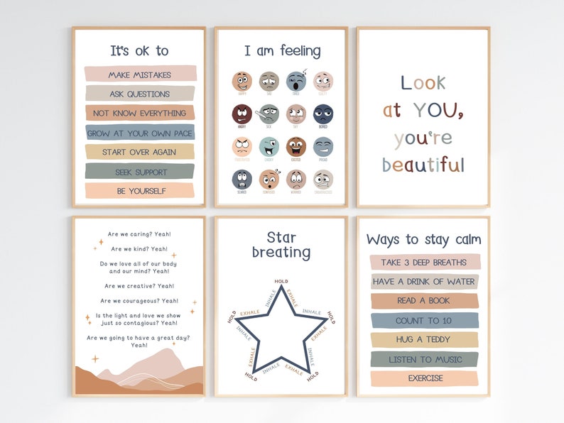 Educational Posters, Set of 12, Calming Corner, Montessori Classroom ...