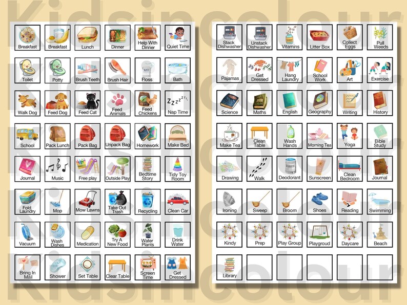 Kids Daily Responsibilities Chart, Printable Daily Routine, Chore Chart ...