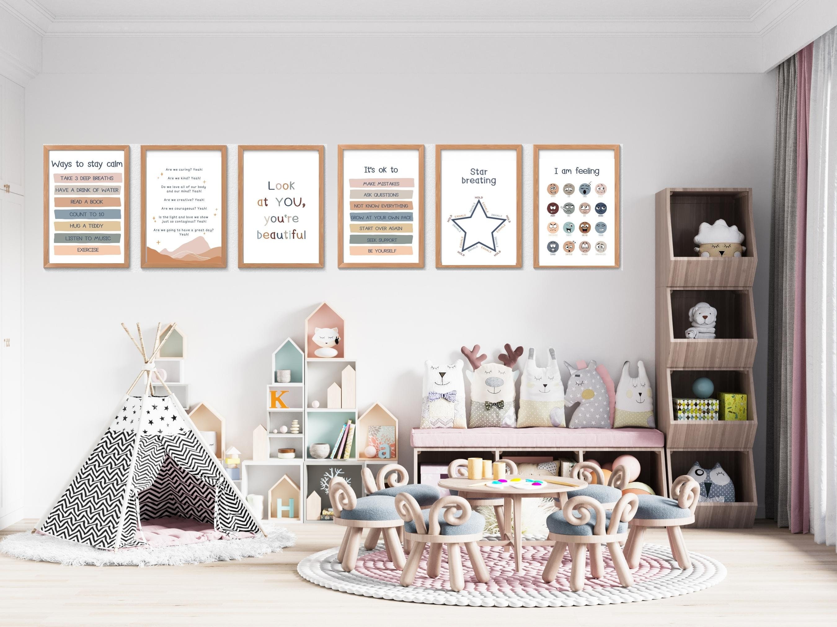 Set of 7 Calming Corner Posters, Montessori Classroom Decor, Homeschool ...