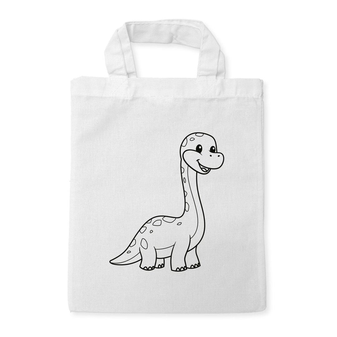 Dino Brachiosaurus Children's Coloring Bag to Color in for a Children's ...