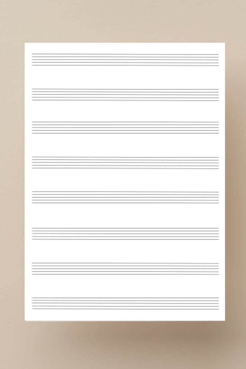 Partitura musical imprimible. Partitura en blanco A4. Papel musical en ...