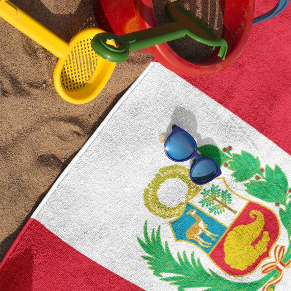 Peru Beach Towel Peru Bath Towel Peru Towel Peru Flag - Etsy