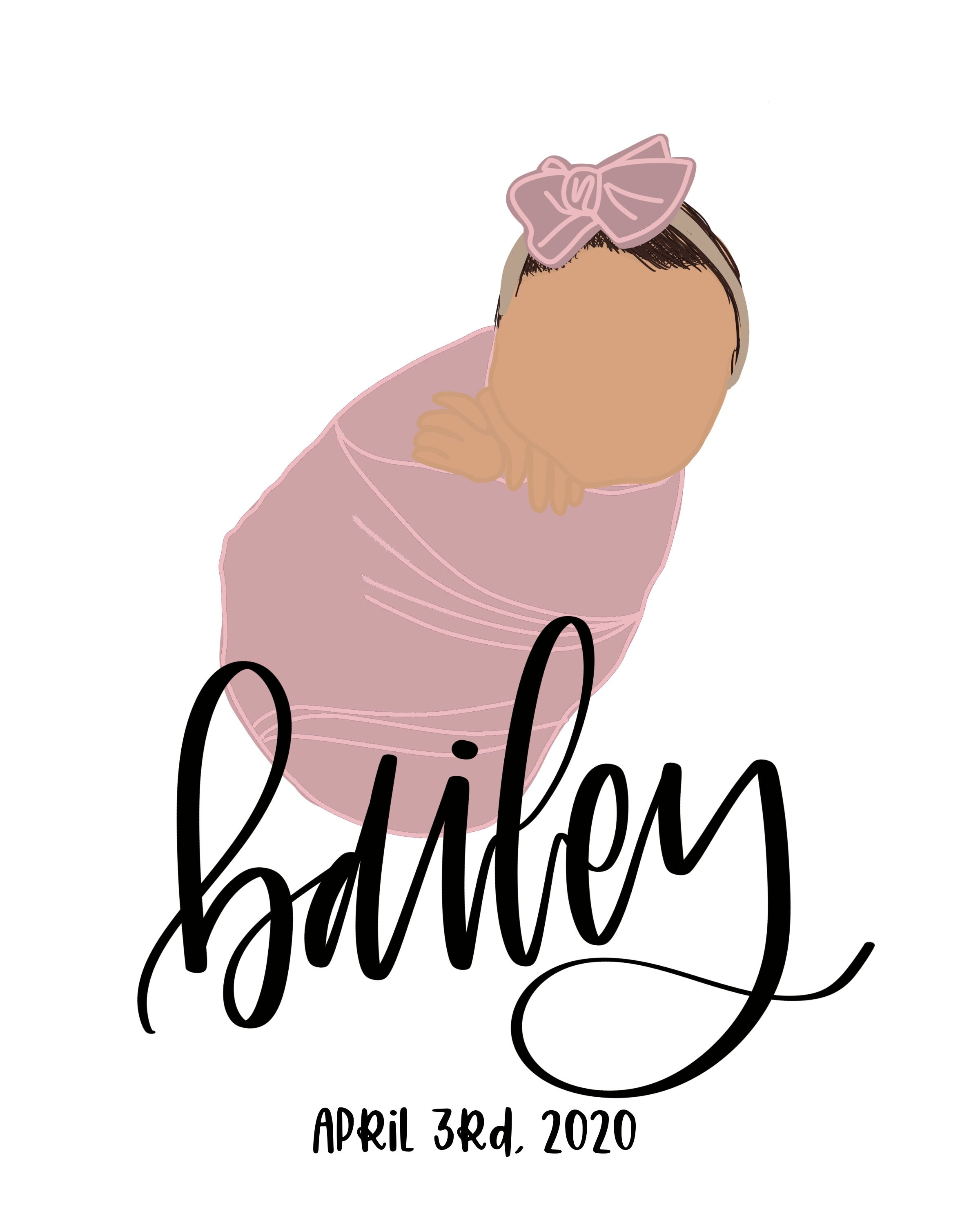 Digital Newborn Faceless Portrait - Etsy