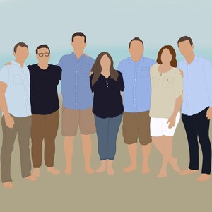 Digital Faceless Family and Couple Portrait, Custom Faceless Portrait ...