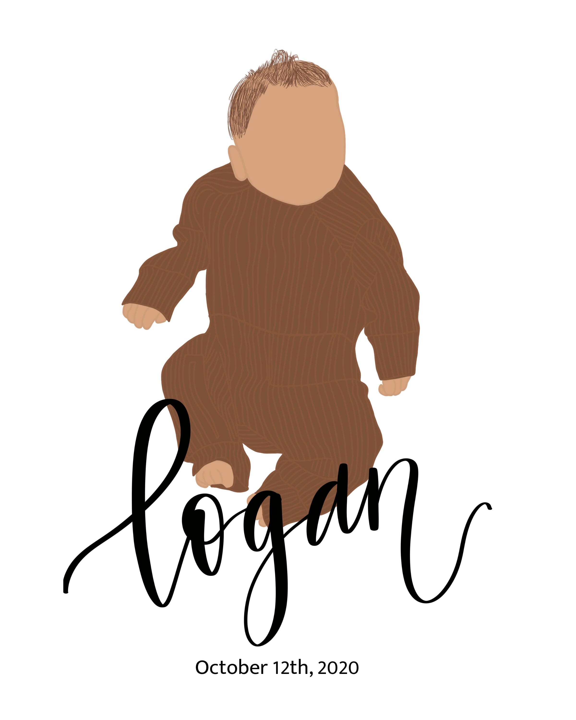 Digital Newborn Faceless Portrait - Etsy