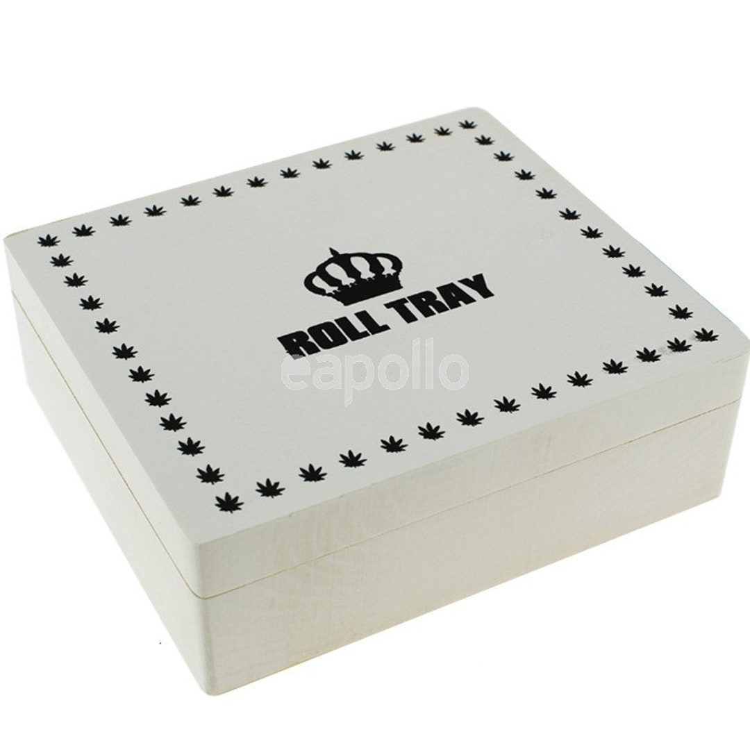 Roll Tray Large Wooden Rolling Box White - Etsy