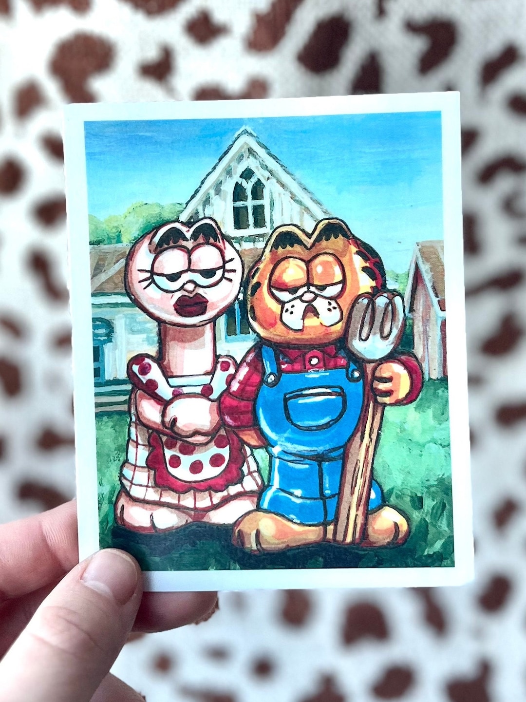 Garfield Sticker, American Gothic Parody Vinyl Glitter and Waterproof ...