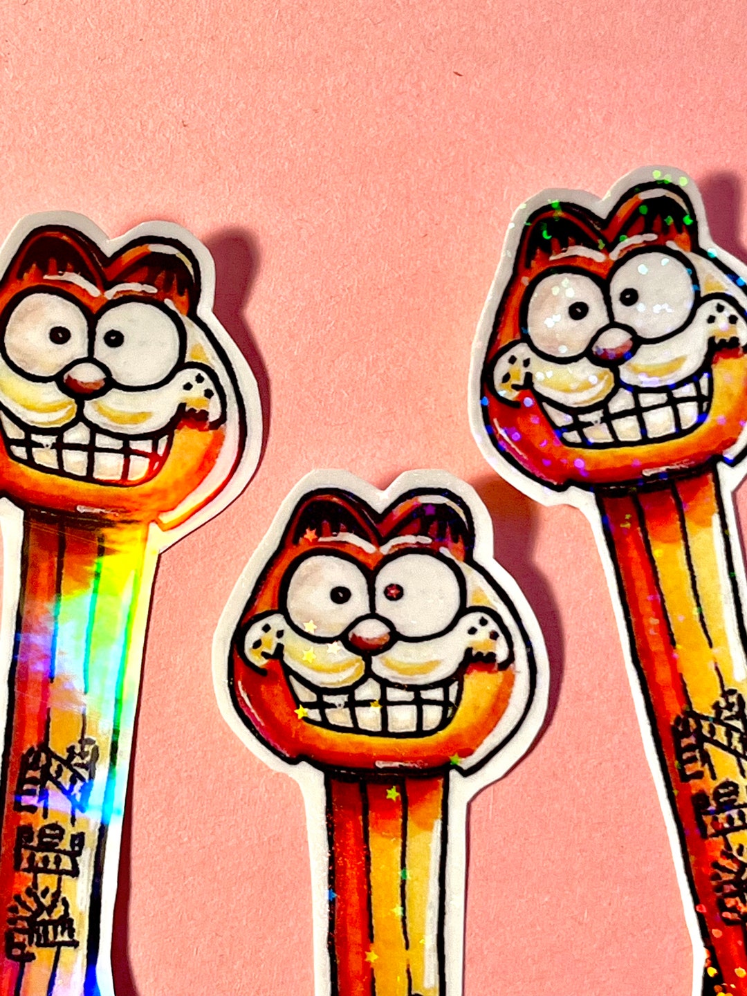 Garfield Pez Dispenser Sticker, Vinyl Waterproof Holographic, Glitter ...