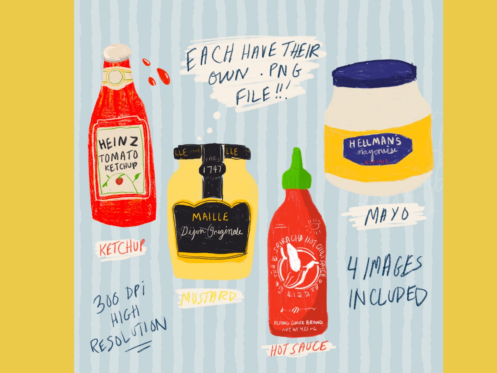 Condiments Clip Art *digital Only* .PNG File - Etsy