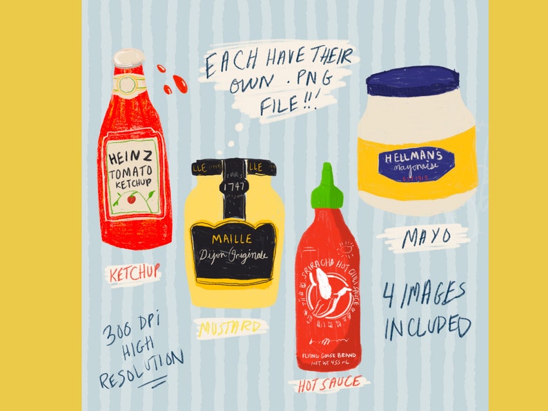 Condiments Clip Art *digital Only* .PNG File - Etsy