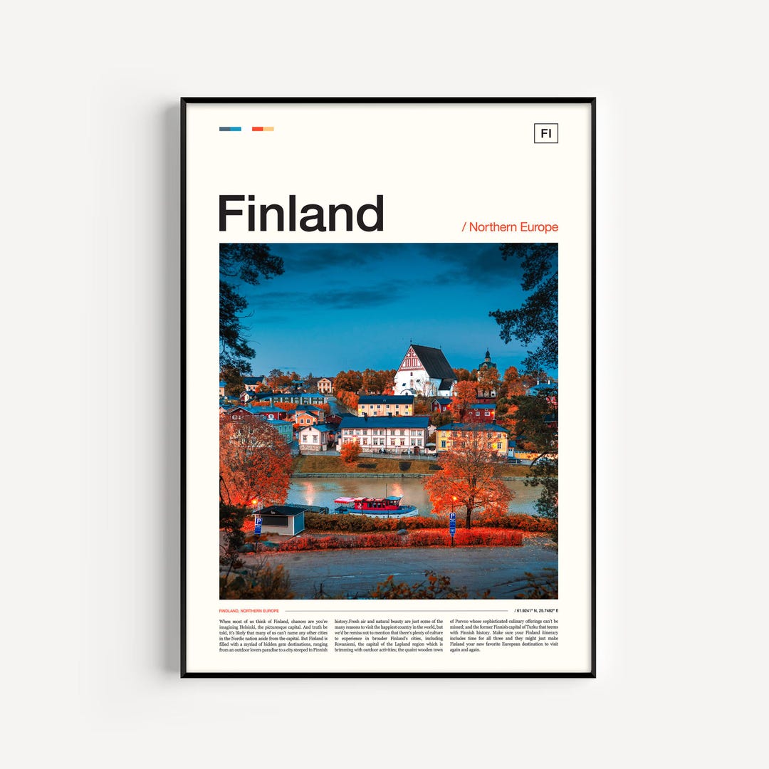 Finland Print, Finland Poster, Finland Wall Art, Finland Art Print ...