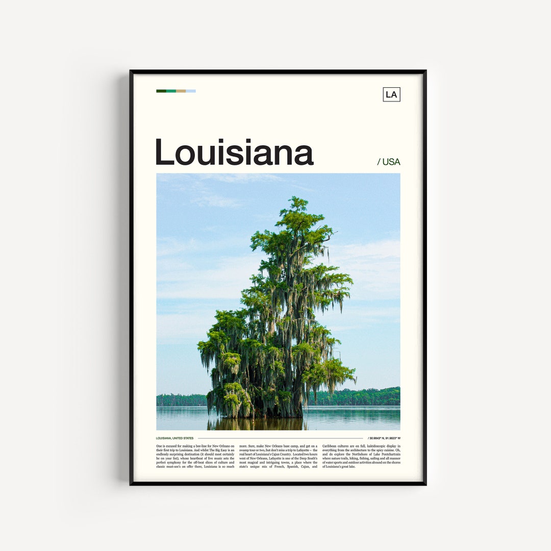 Louisiana Wall Art, Louisiana Print, Louisiana Poster, Louisiana Art ...