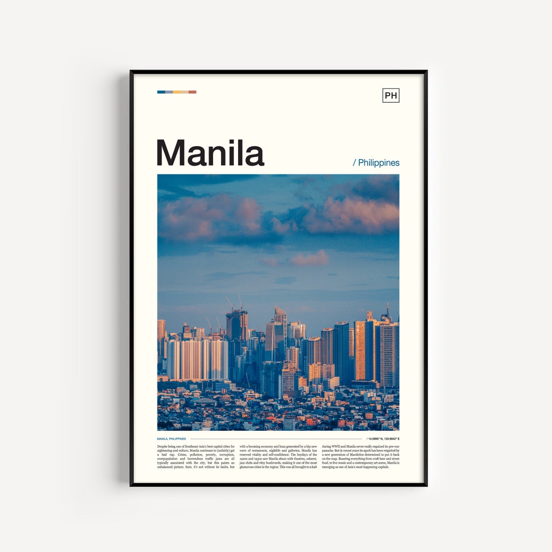 Manila Print, Manila Poster, Manila Wall Art, Manila Art Print, Manila ...