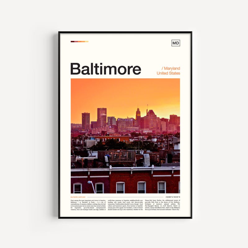 Baltimore Travel Poster - Etsy