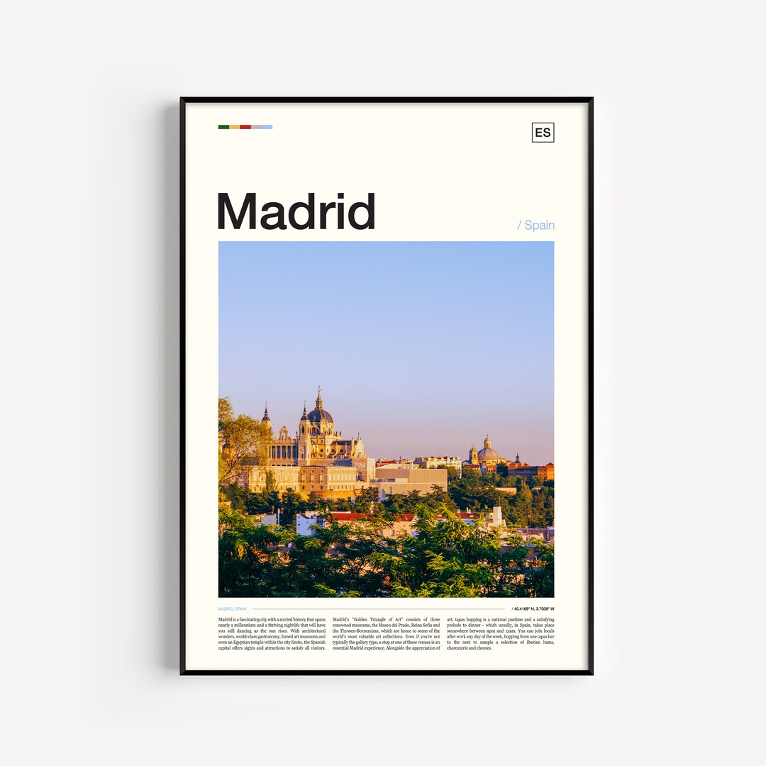 Madrid Print, Madrid Poster, Madrid Wall Art, Madrid Gift, Madrid Art ...
