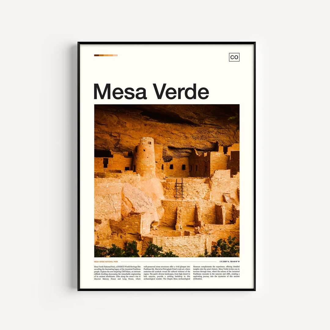 Mesa Verde National Park, Travel Poster, National Park Poster, National ...