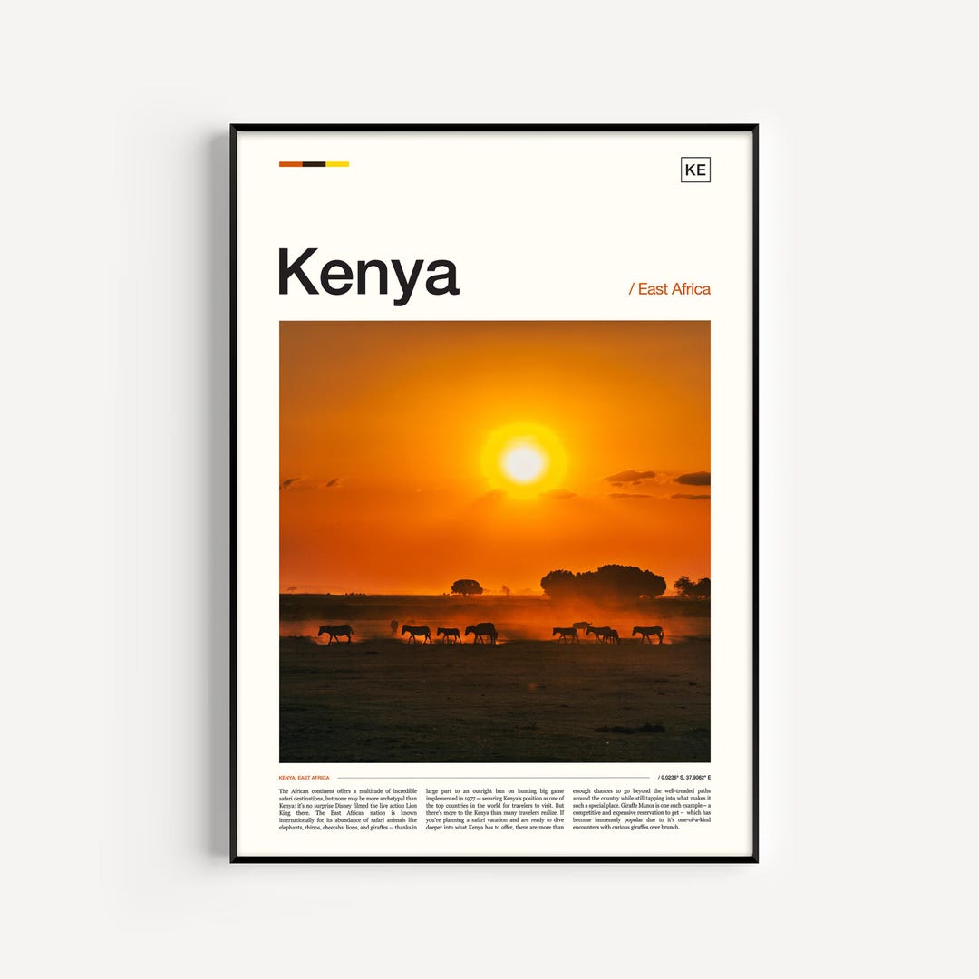 Kenya Print, Kenya Art Print, Kenyan Art, Kenya Wall Art, Kenya Poster ...