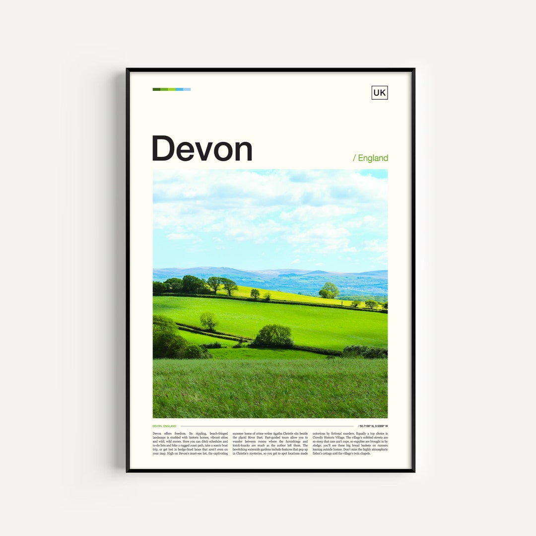 Devon Print, Devon Poster, Devon Wall Art, Devon Art Print, Devon ...