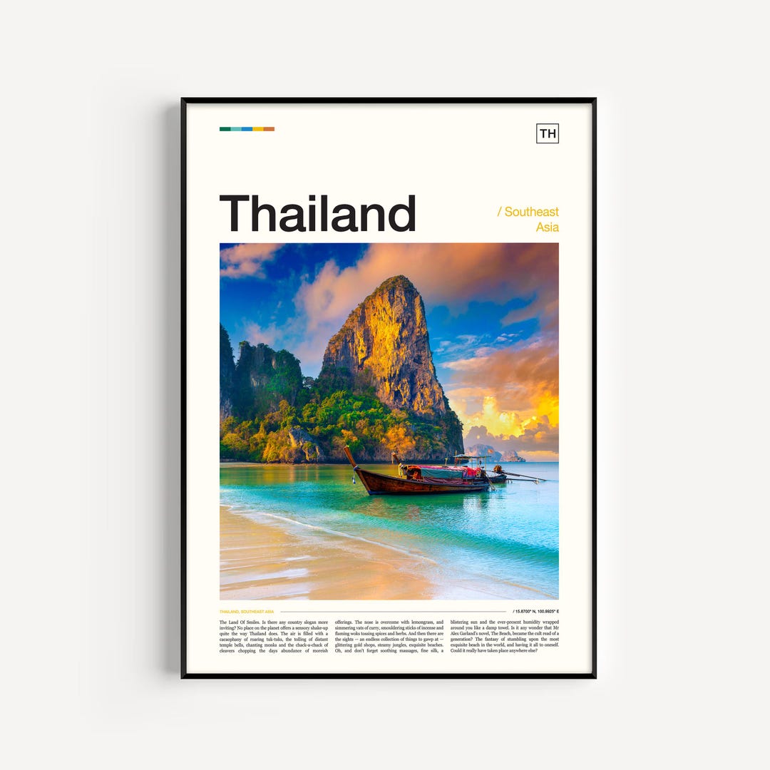 Thailand Travel Print, Thailand Art, Thai Art, Thailand Artwork ...