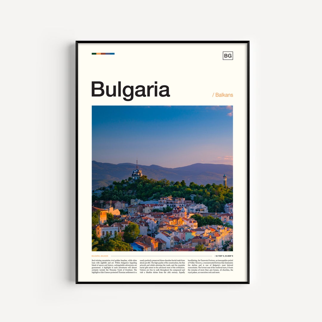 Bulgaria Print, Bulgaria Poster, Bulgaria Wall Art, Bulgaria Art Print ...