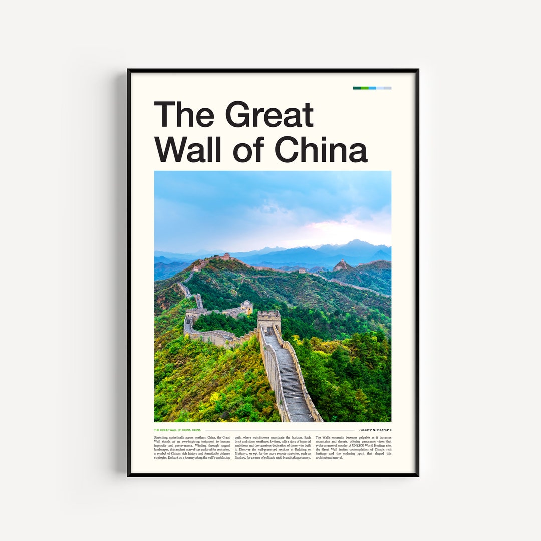 Great Wall of China Poster, Great Wall Poster, Chinese Art, China ...