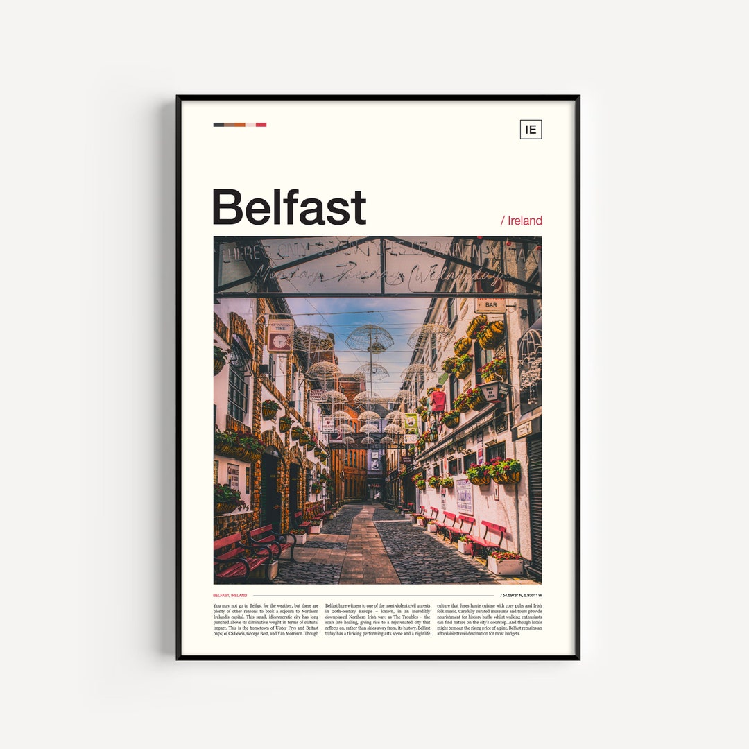 Belfast Print, Belfast Poster, Belfast Wall Art, Belfast Art Print ...