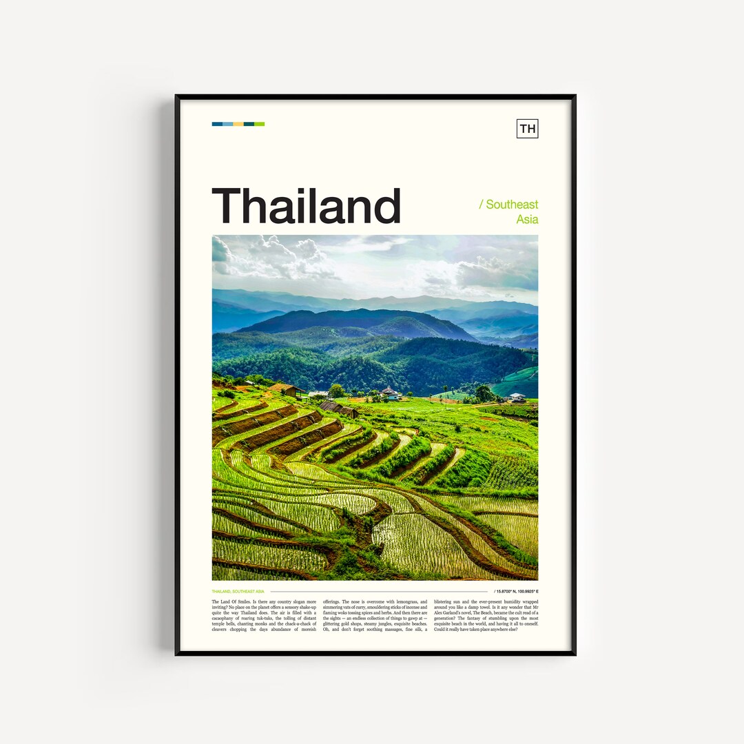 Thailand Poster, Thailand Wall Art, Thailand Art Print, Thailand Print ...