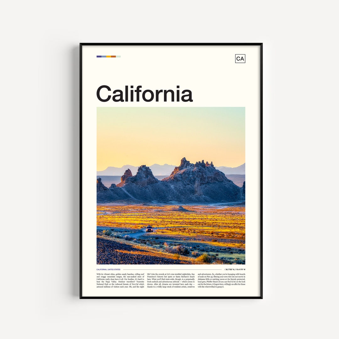 California Art, California Poster, California Wall Art, California ...