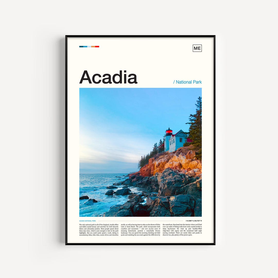 Acadia National Park Print, Acadia Print, Acadia Poster, Acadia Wall ...