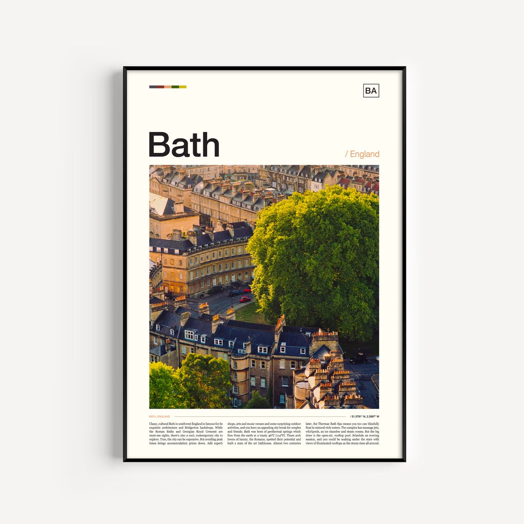 Bath Print, Bath Poster, Bath Wall Art, Bath Art Print, Bath Photo ...