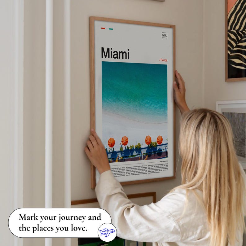 Miami Print, Miami Poster, Miami Beach Print, Miami Wall Art, Miami Art ...