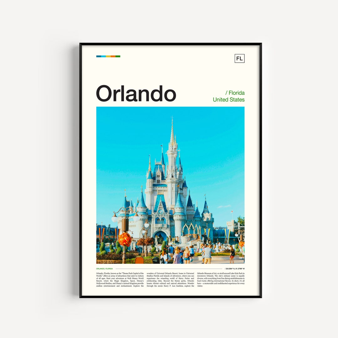 Orlando Print, Orlando Poster, Orlando Wall Art, Orlando Art Print ...