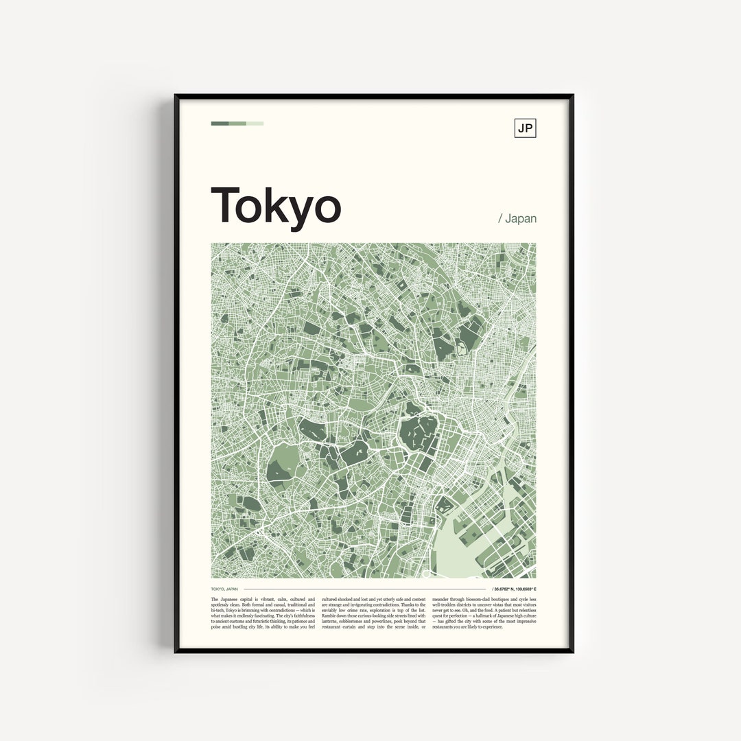 Tokyo Map Poster, Tokyo Print, Tokyo Map, Tokyo Poster, Tokyo Wall Art ...