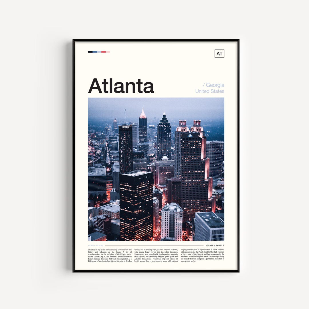 Atlanta Print, Atlanta Poster, Atlanta Art, Atlanta Skyline, Atlanta ...