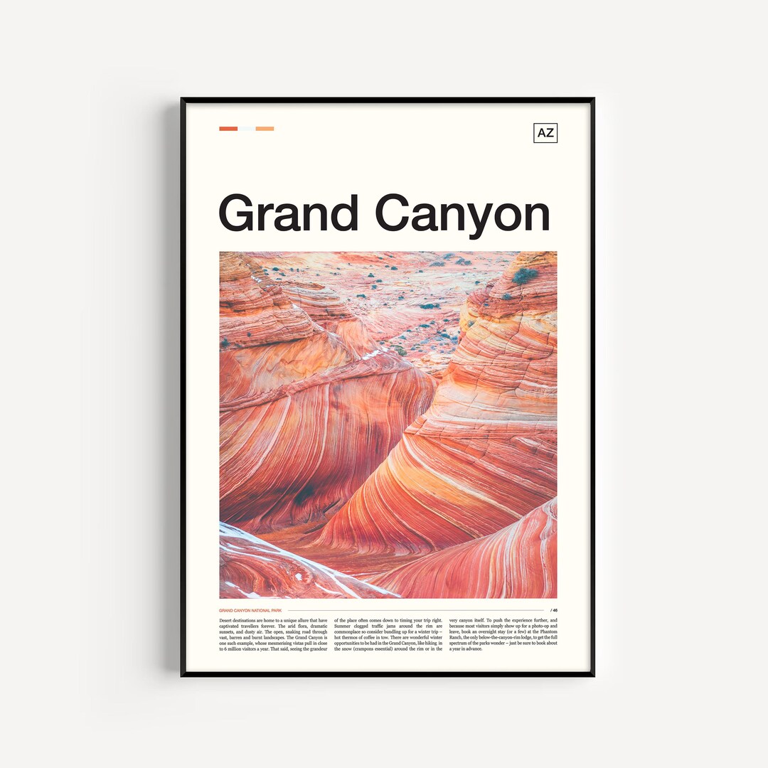 Grand Canyon National Park Poster, Arizona Travel Print - Etsy