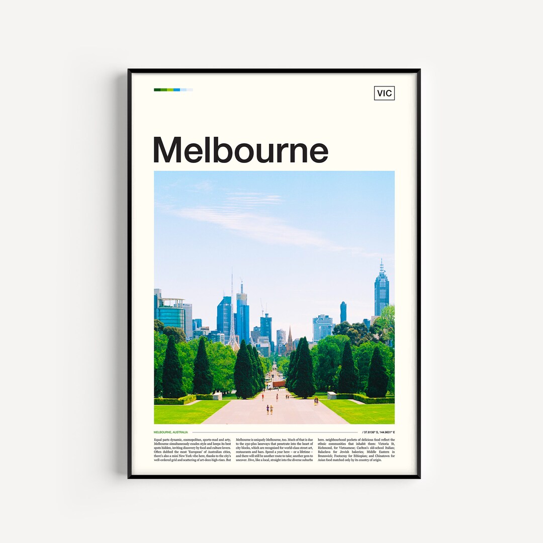 Melbourne Print, Melbourne Poster, Melbourne Wall Art, Melbourne Art ...