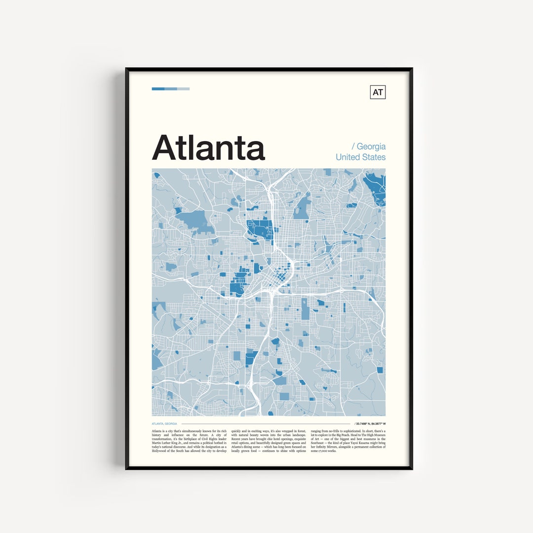 Atlanta Map Print, Atlanta Poster, Atlanta Map, Atlanta Print, Atlanta ...
