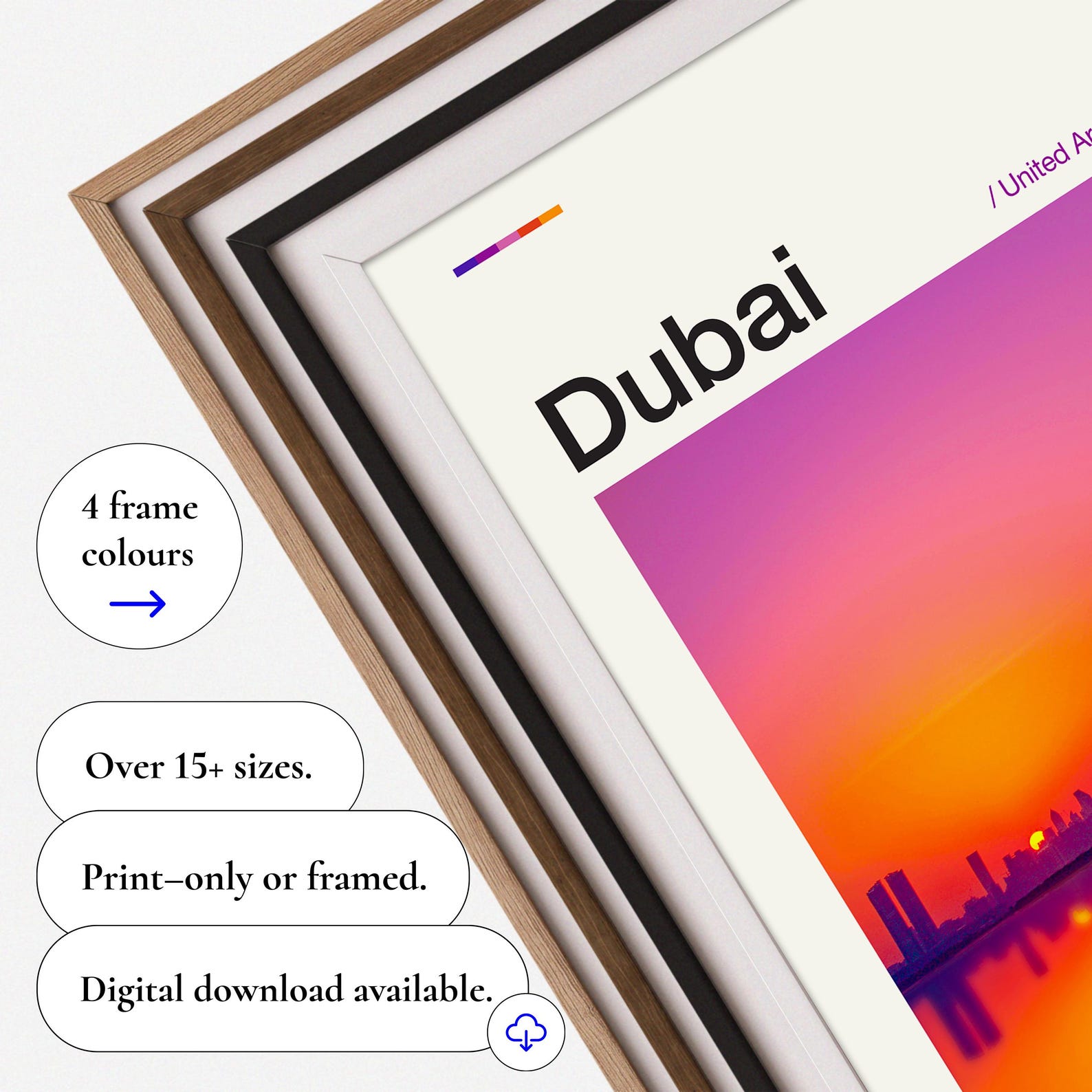 Dubai Print, Dubai Poster, Dubai Skyline, Dubai Gift, Dubai Wall Art ...