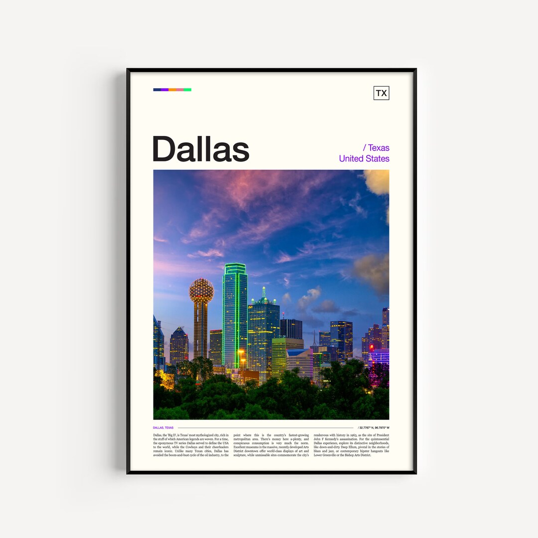Dallas Print, Dallas Art, Texas Art, Texas Wall Art, Dallas Texas ...