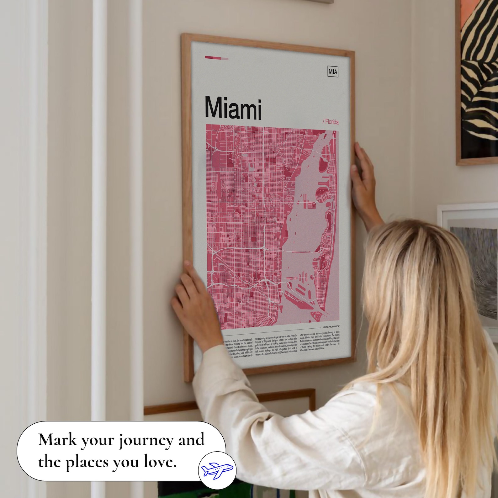Miami Map Art Print: Modern City Travel Poster - Etsy