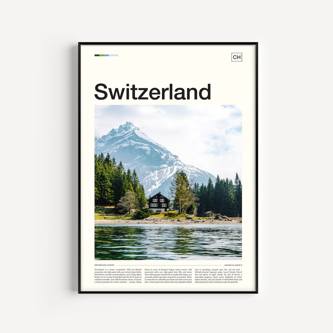 Switzerland Print, Switzerland Art Print, Switzerland Poster ...
