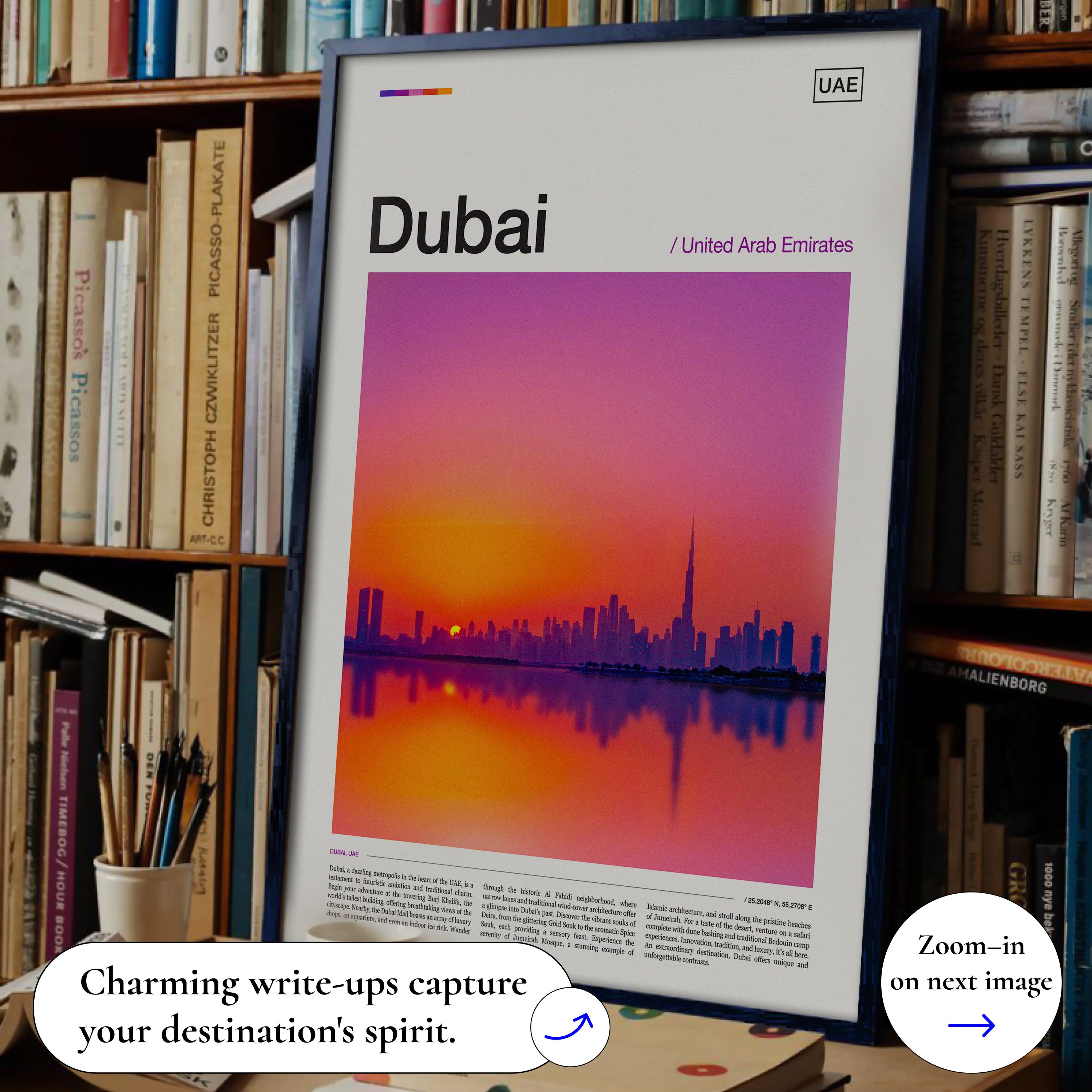 Dubai Print, Dubai Poster, Dubai Skyline, Dubai Gift, Dubai Wall Art ...