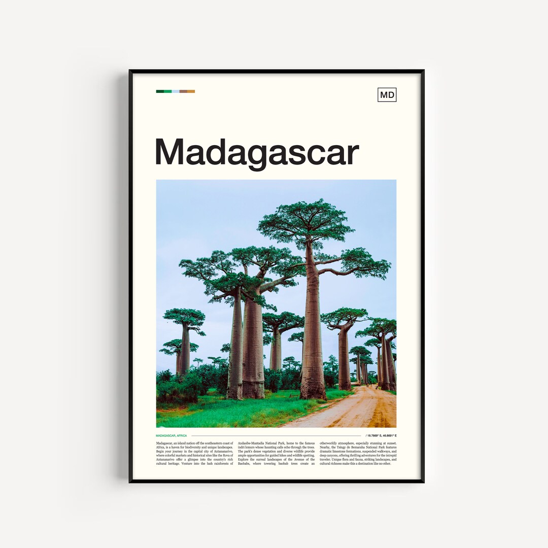 Madagascar Print, Madagascar Poster, Madagascar Wall Art, Madagascar ...