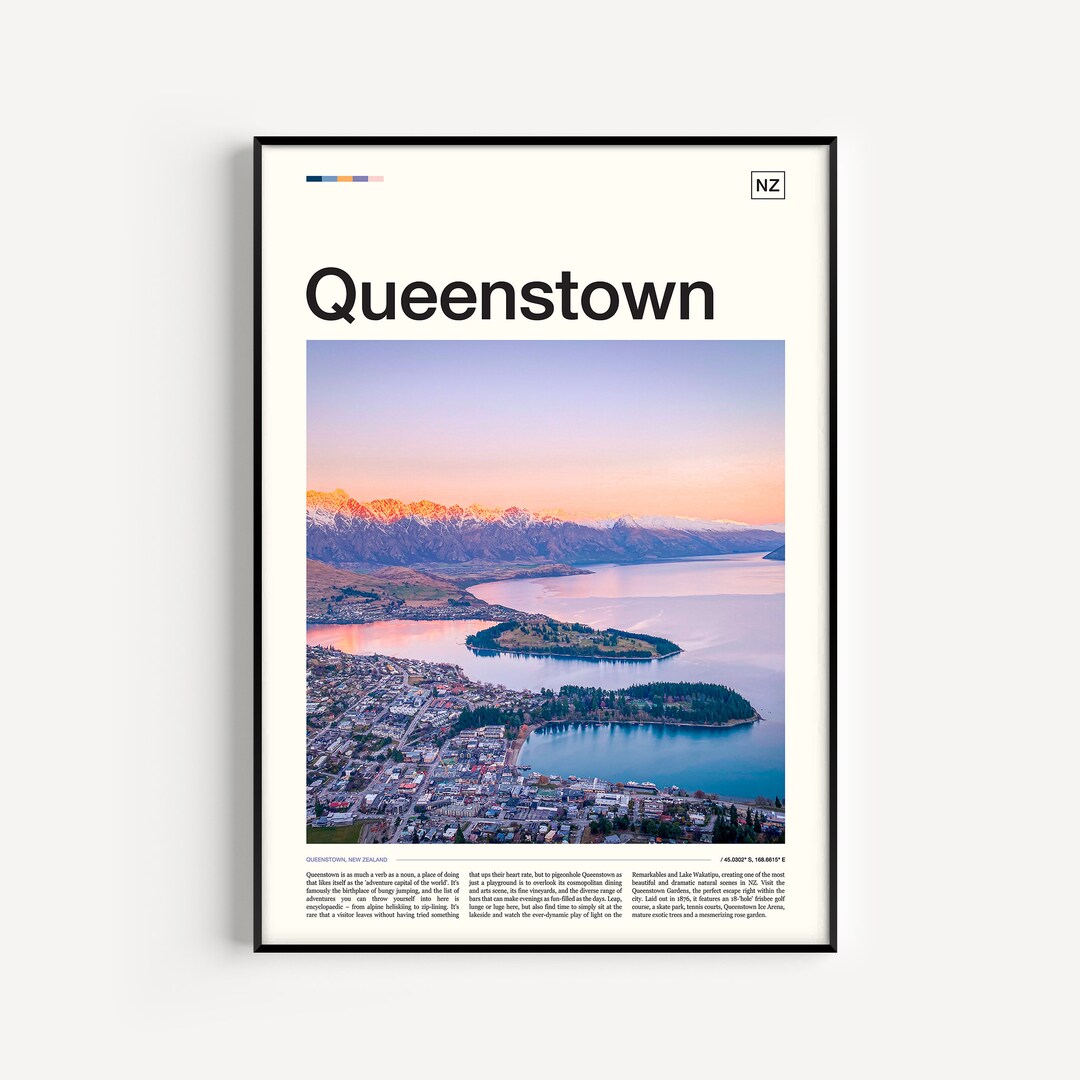 Queenstown Print, Queenstown Poster, Queenstown Wall Art, Queenstown ...
